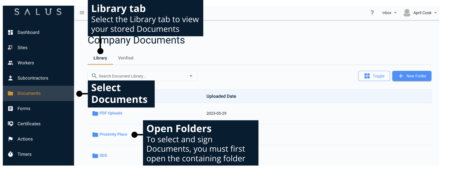 Sign Documents – SALUS