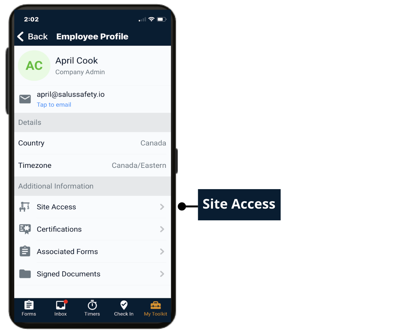 Add a worker to a site – SALUS