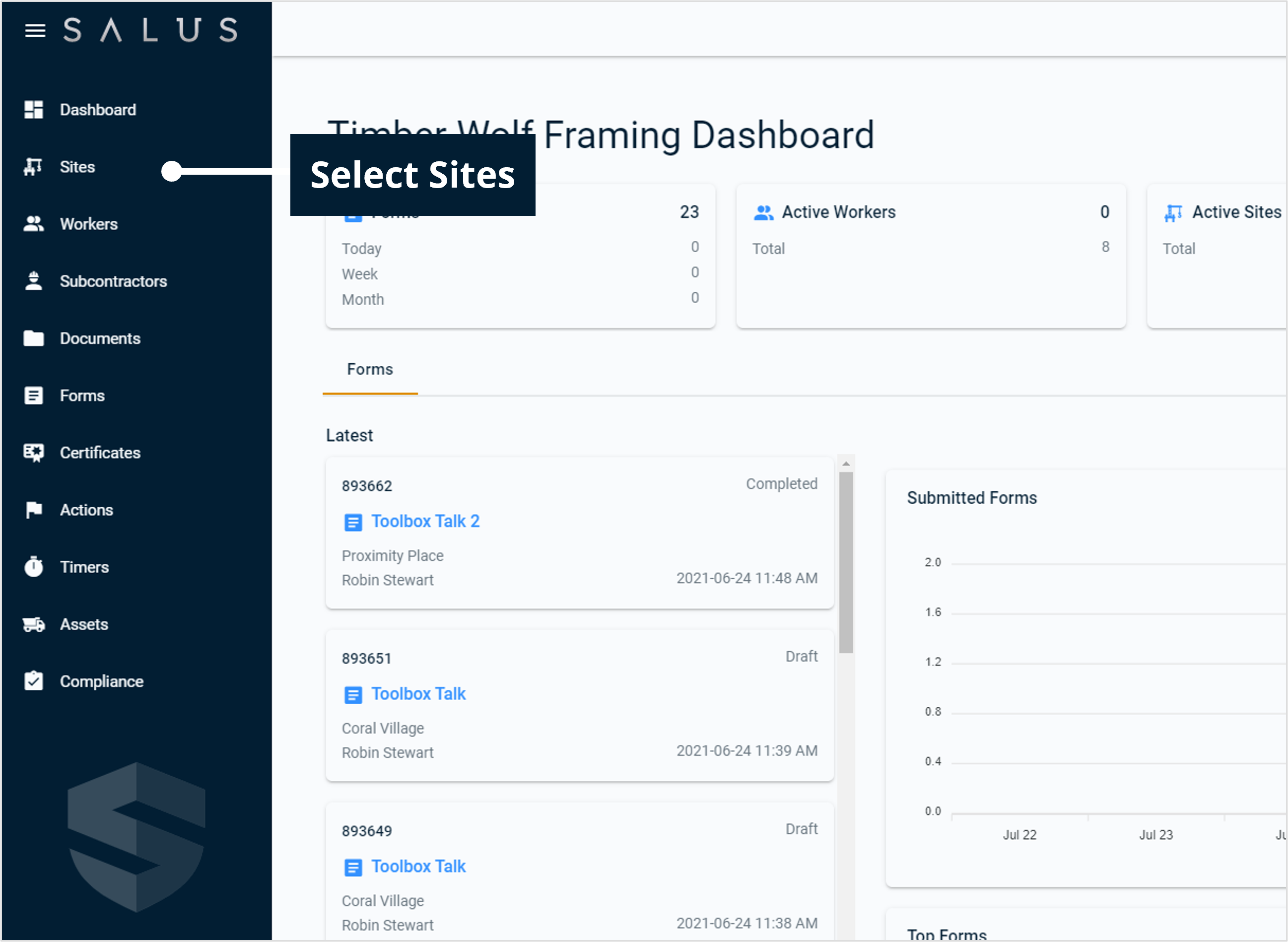 Create a Site – SALUS