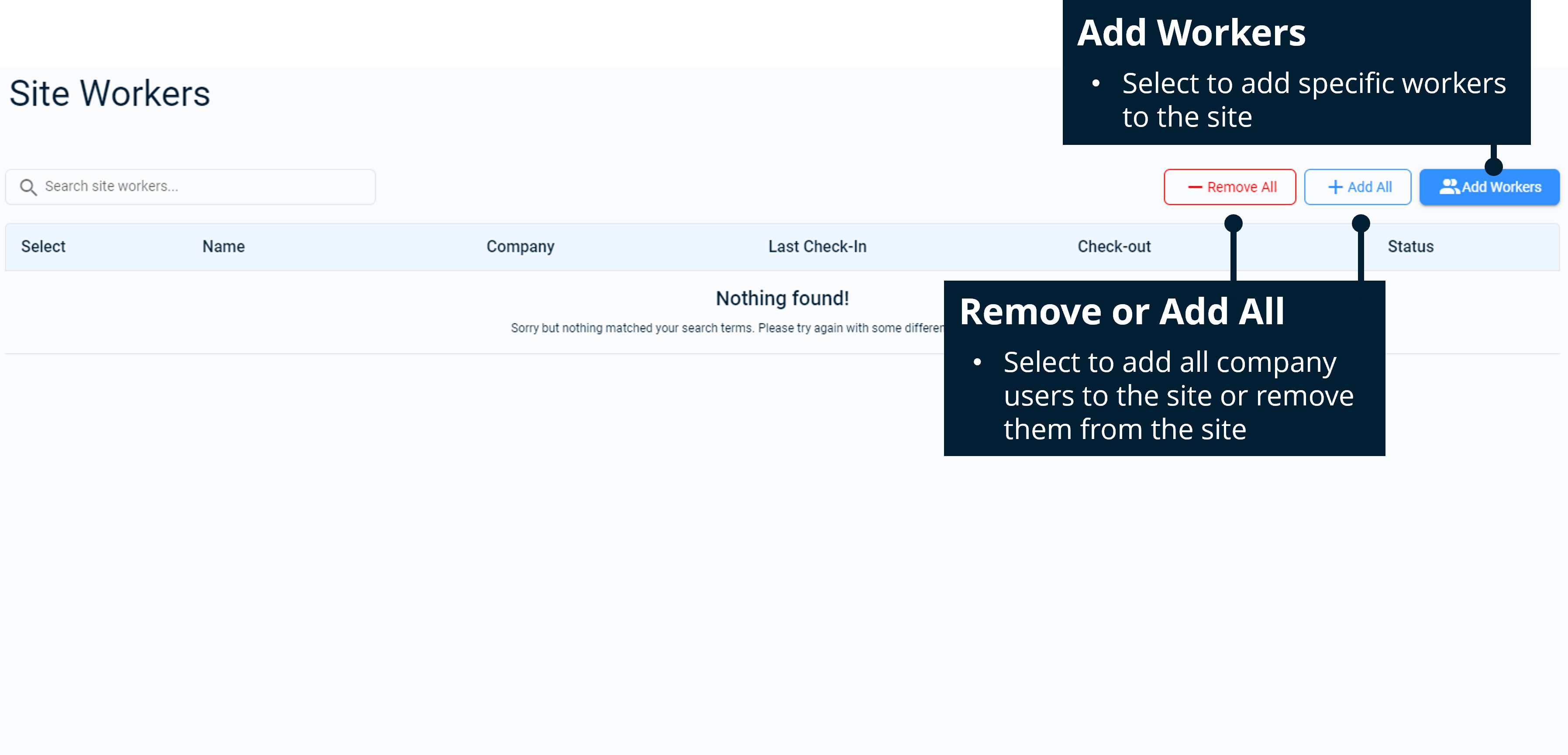 Add workers to sites – SALUS
