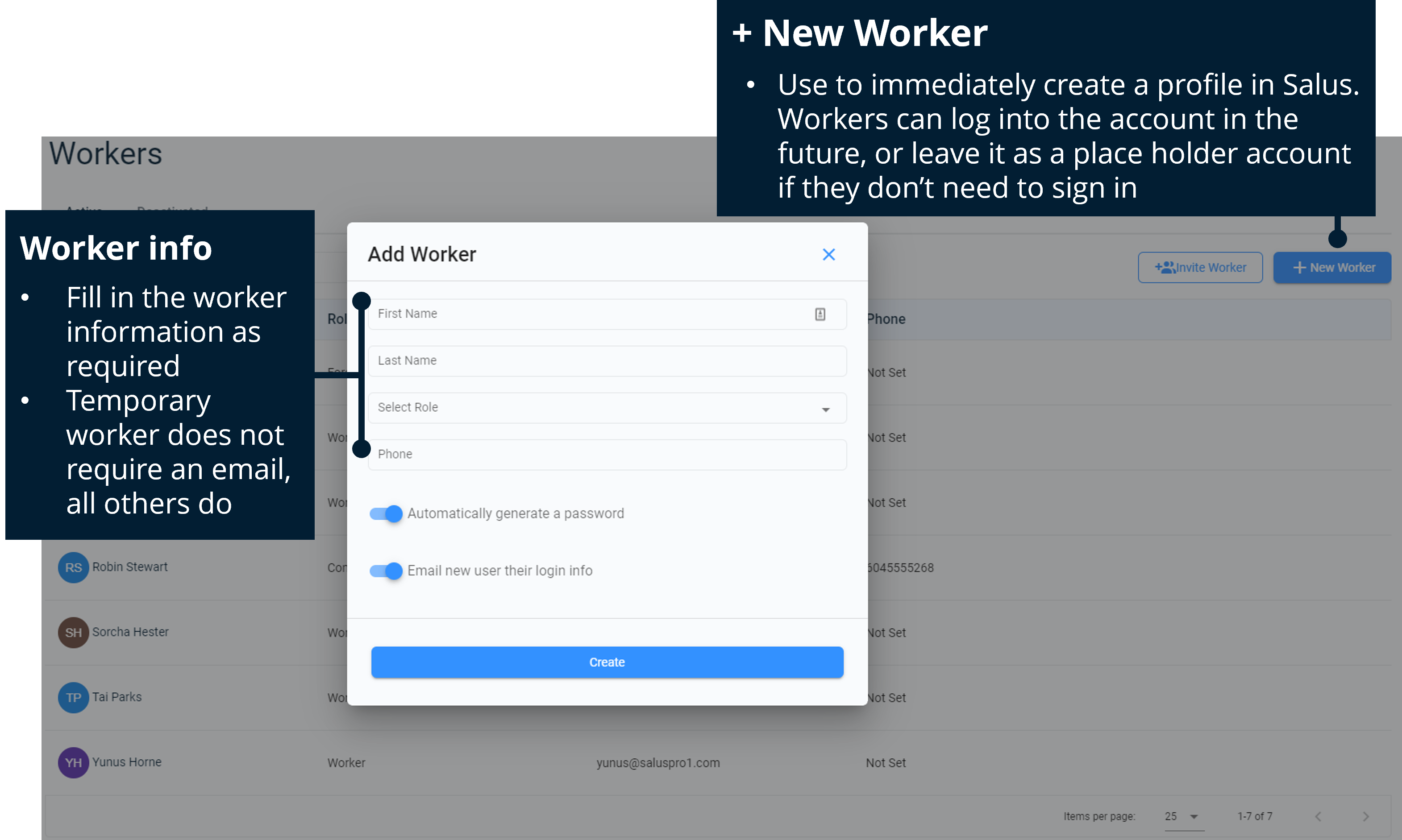 Add a worker – SALUS