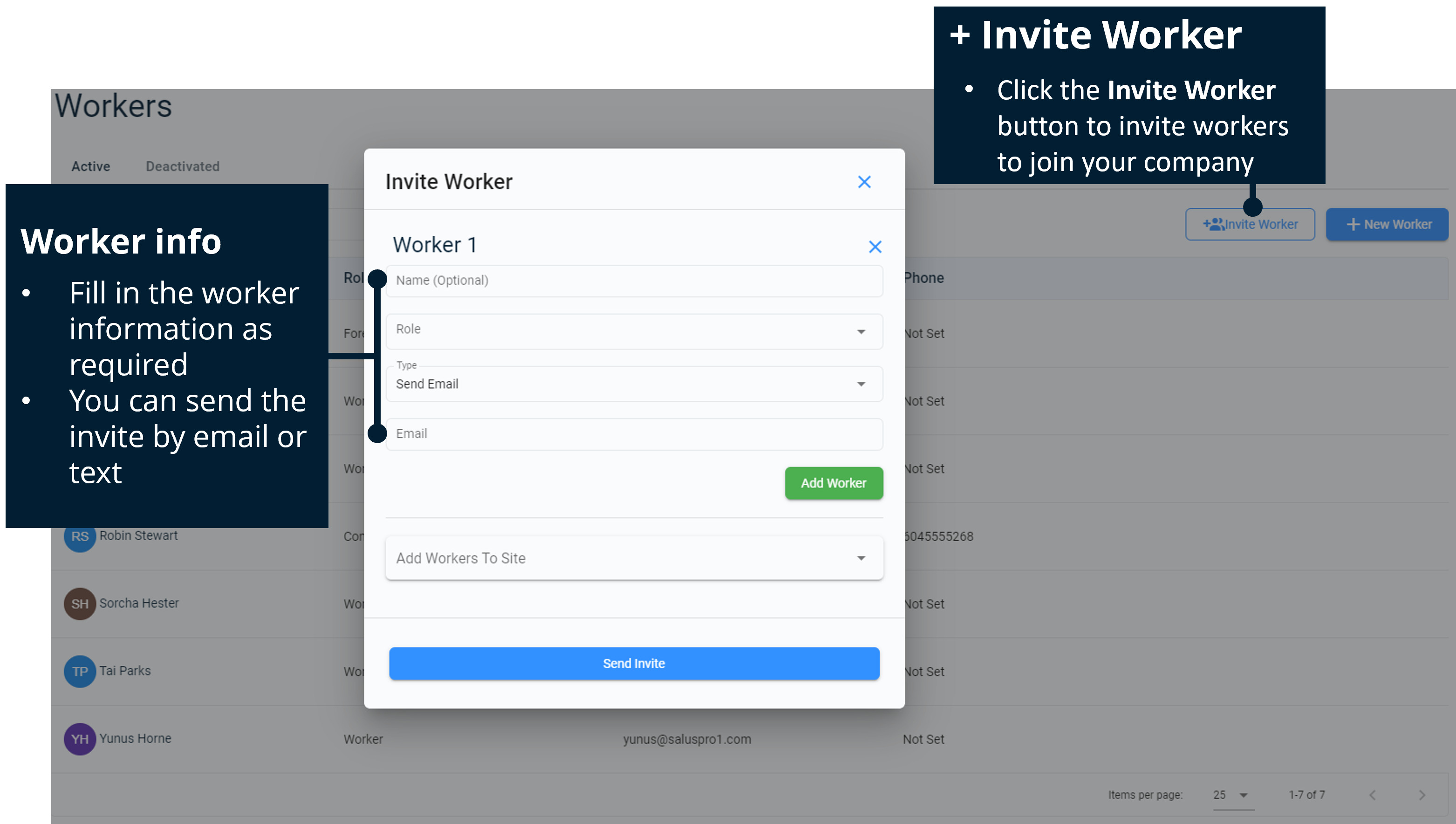 Add a worker – SALUS