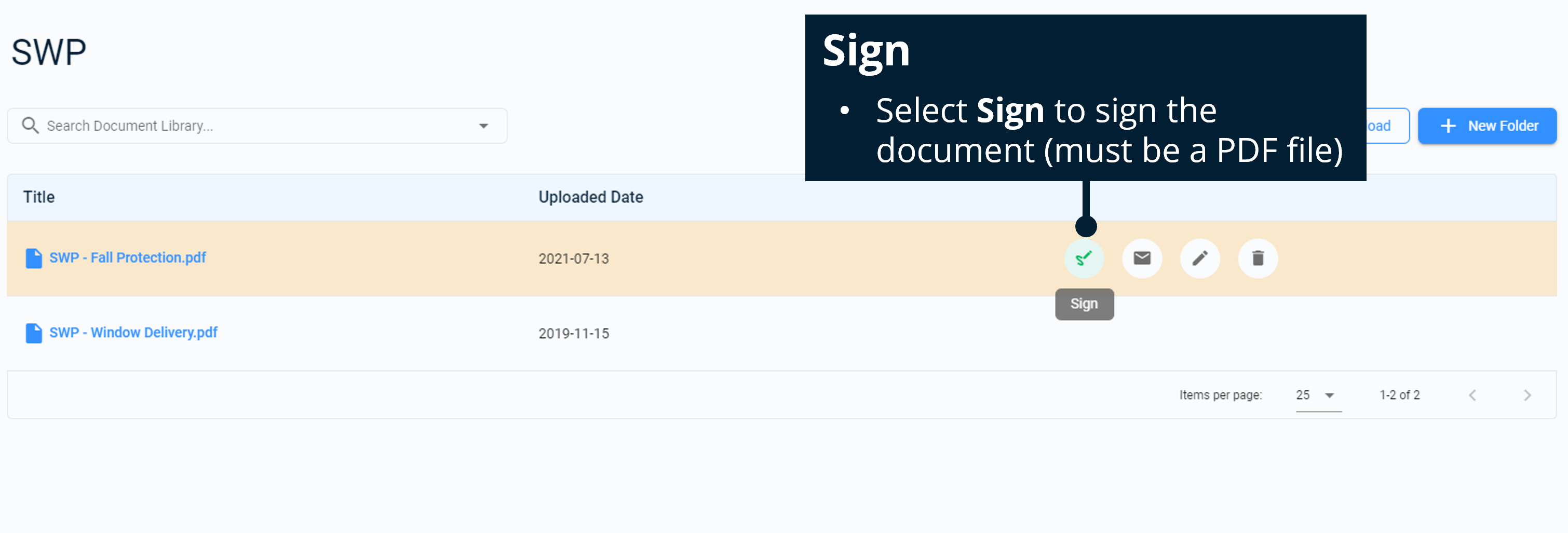 Sign Documents – SALUS