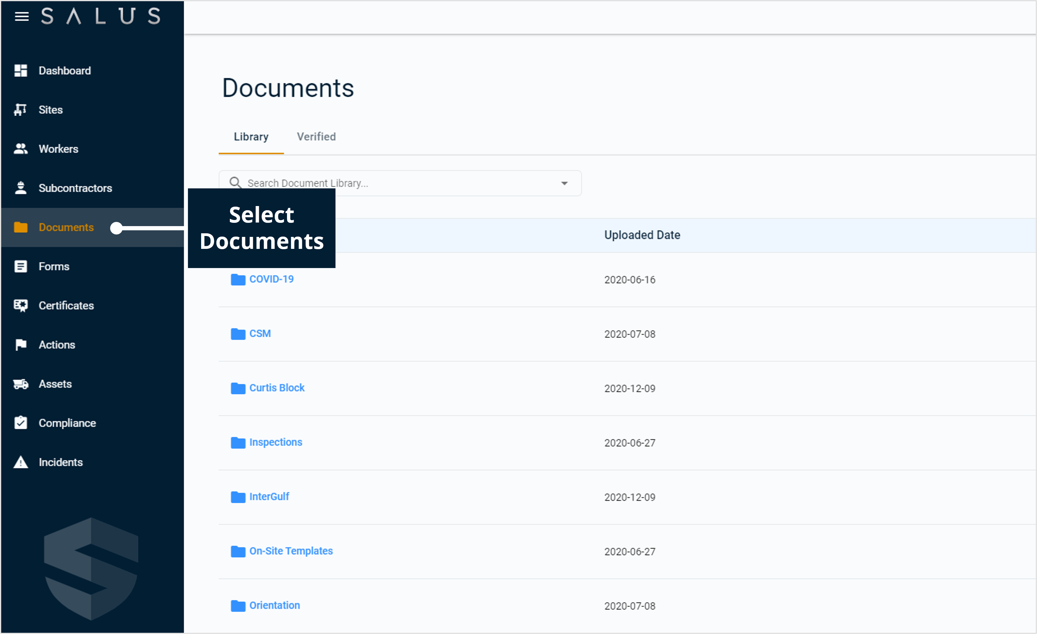 Manage Documents – SALUS