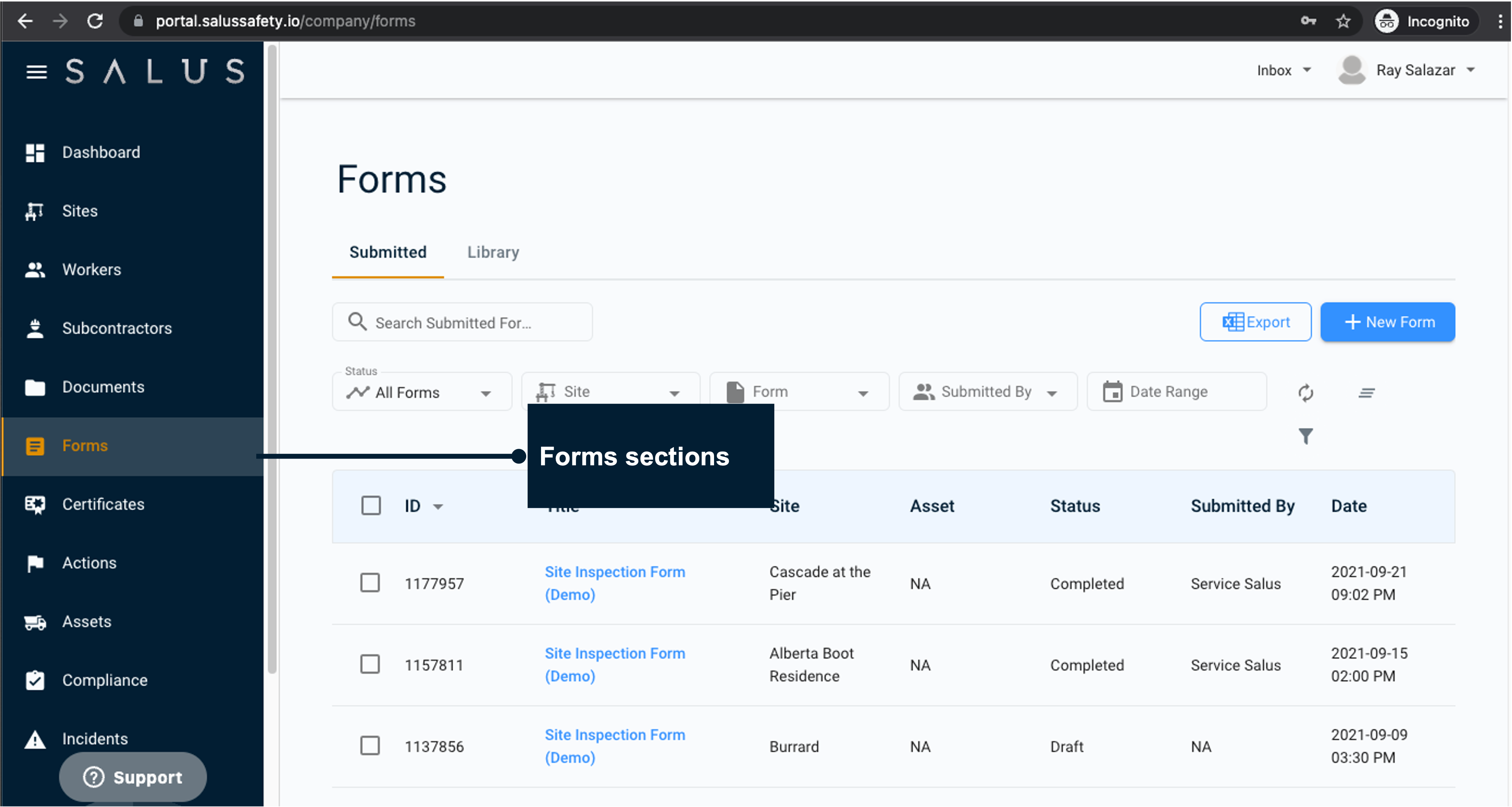 Create and send a new action – SALUS
