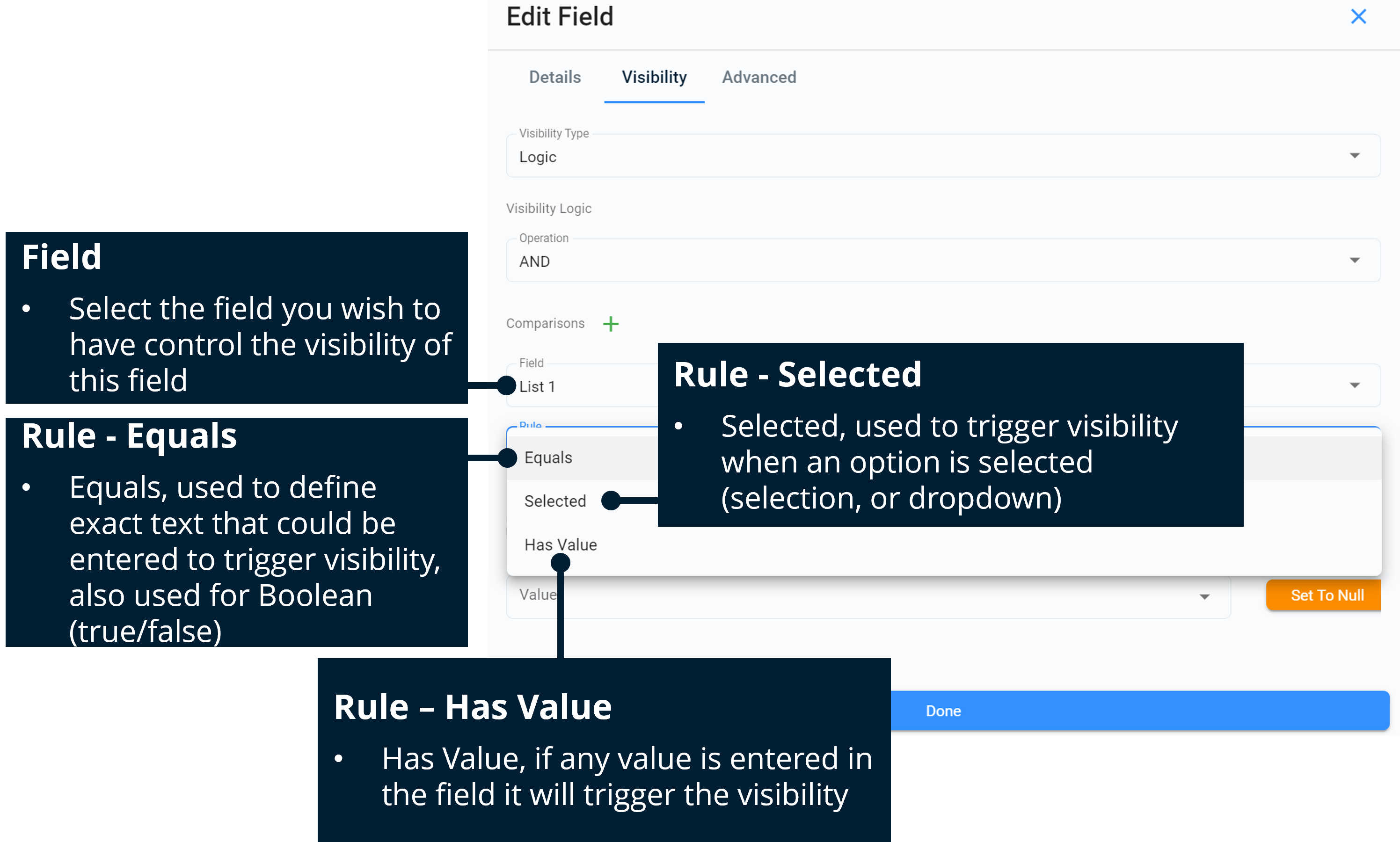Form Builder - Visibility Logic – SALUS